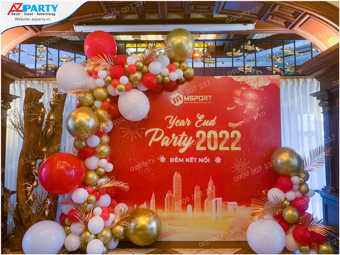 Tham khảo ngay các mẫu backdrop Year End Party đẹp